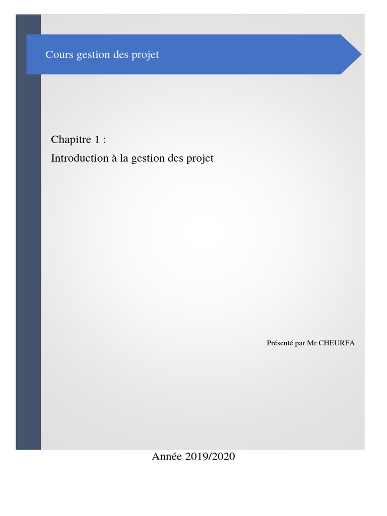 Introduction à la gestion de projet | PDF | Gestion de projet