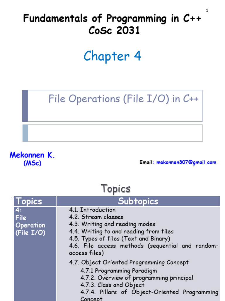 Chapter 4. File Operations | PDF | Input/Output | Information Technology Chapter 4. File Operations | PDF | Input/Output | Information Technology