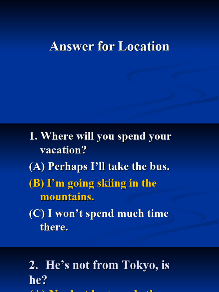 6. Answer for Location | PDF