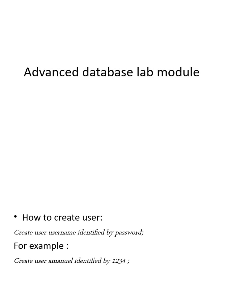 Advanced Database Lab Module Pdf User Computing Table Database 