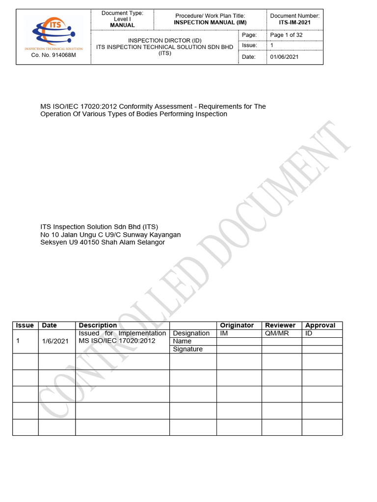 ITS-IM-2021 Inspection Manual | PDF | Nondestructive Testing | Insurance
