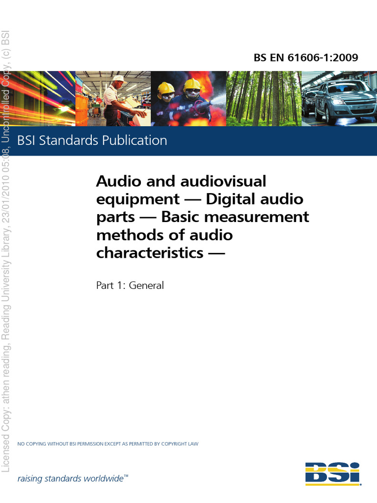 BS en 61606-1 2009 | PDF | Distortion | Electrical Engineering