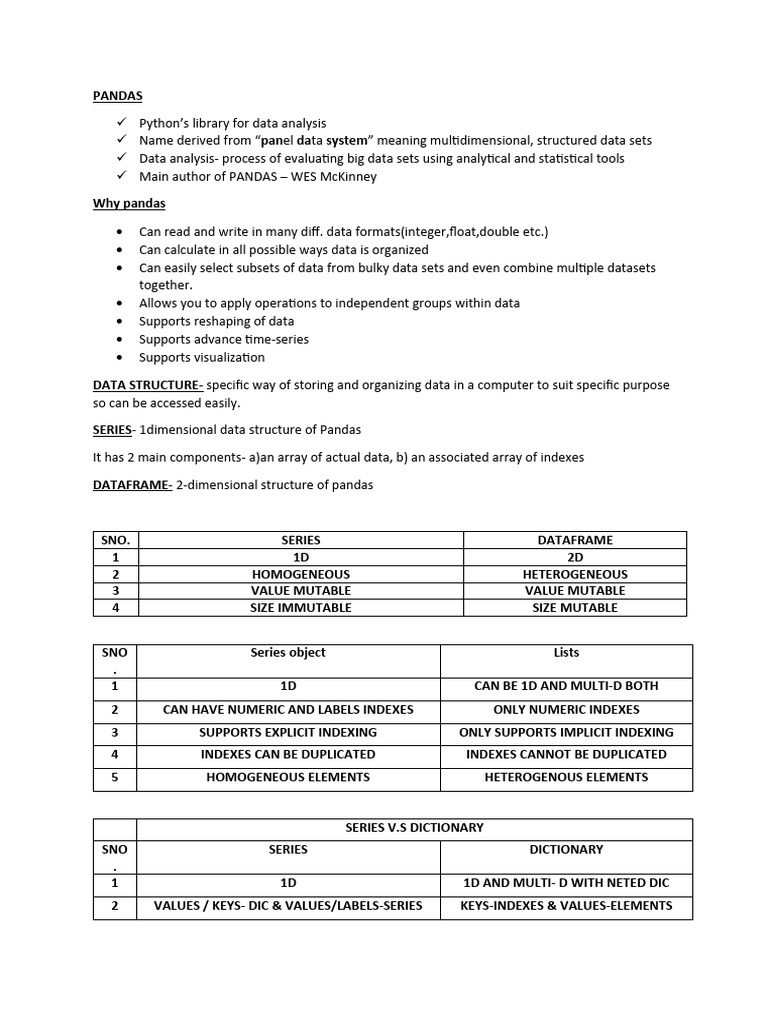 PANDAS | PDF | Data | Software Engineering