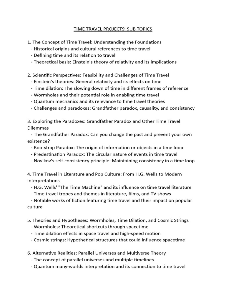 Time Travel Projects | PDF | Time Travel | Time