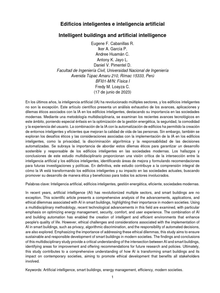 Edificios Inteligentes E Inteligencia Artificial Pdf Inteligencia