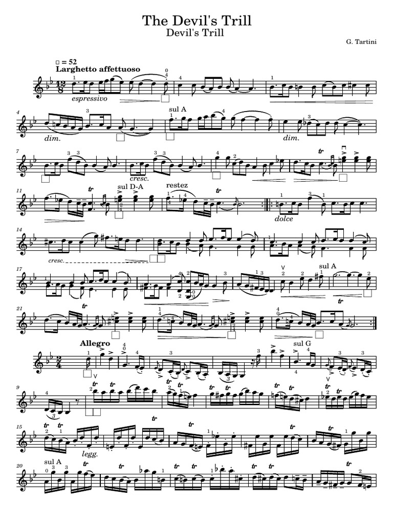 The Devils Trill Sonata Giuseppe Tartini | PDF | Violin