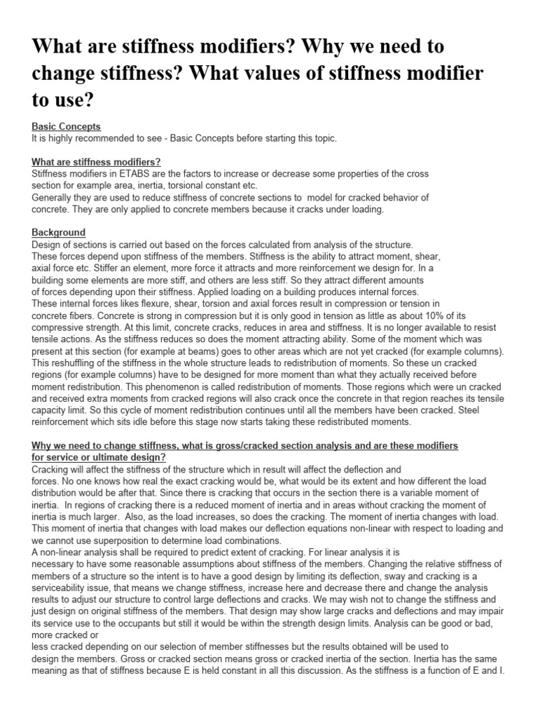 What Are Stiffness Modifiers | PDF