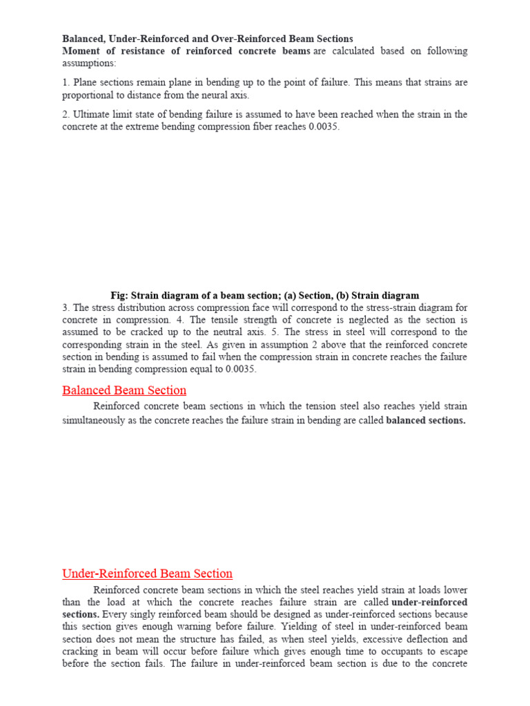 Reinforced Beam Section Types | PDF | Science & Mathematics