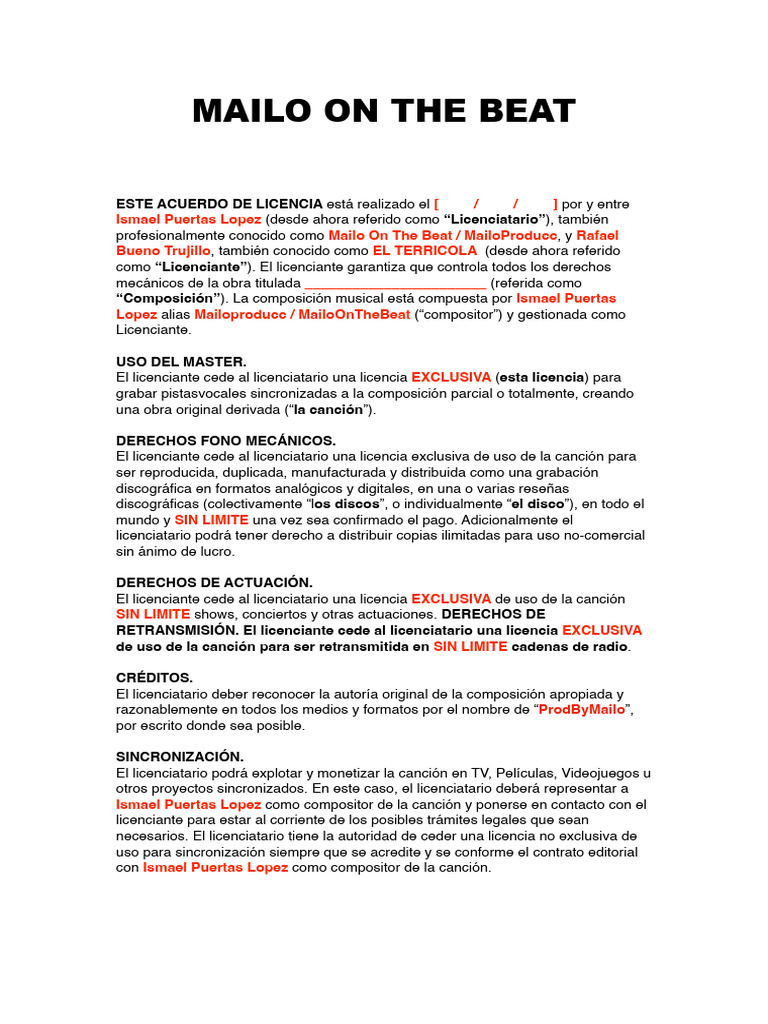 Licencia Beats | PDF