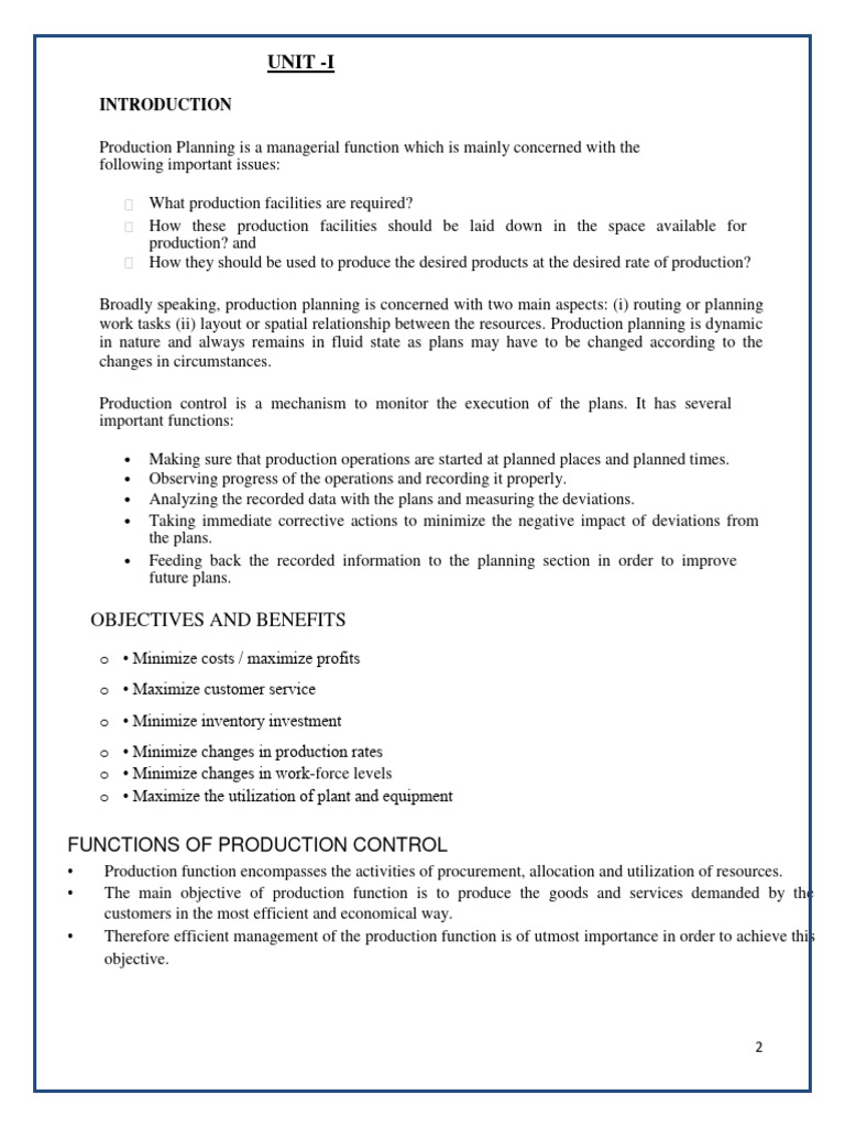 PPC Notes Unit 1 | PDF | Screw | Inventory