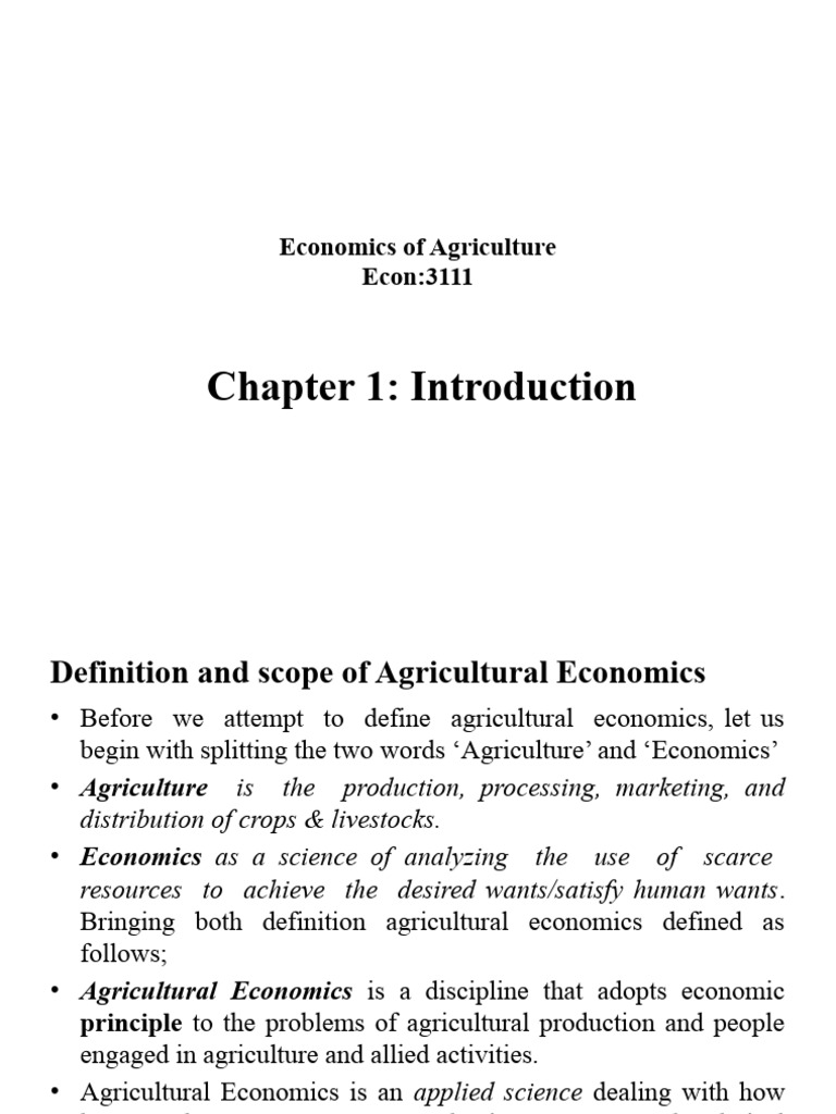 CH 1 | PDF | Economics | Agriculture CH 1 | PDF | Economics | Agriculture