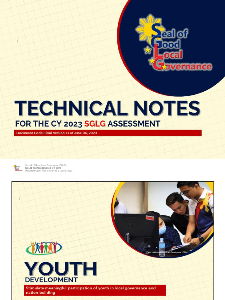 2023 Onwards SGLG Technical Notes - YOUTH DEVELOPMENT | PDF