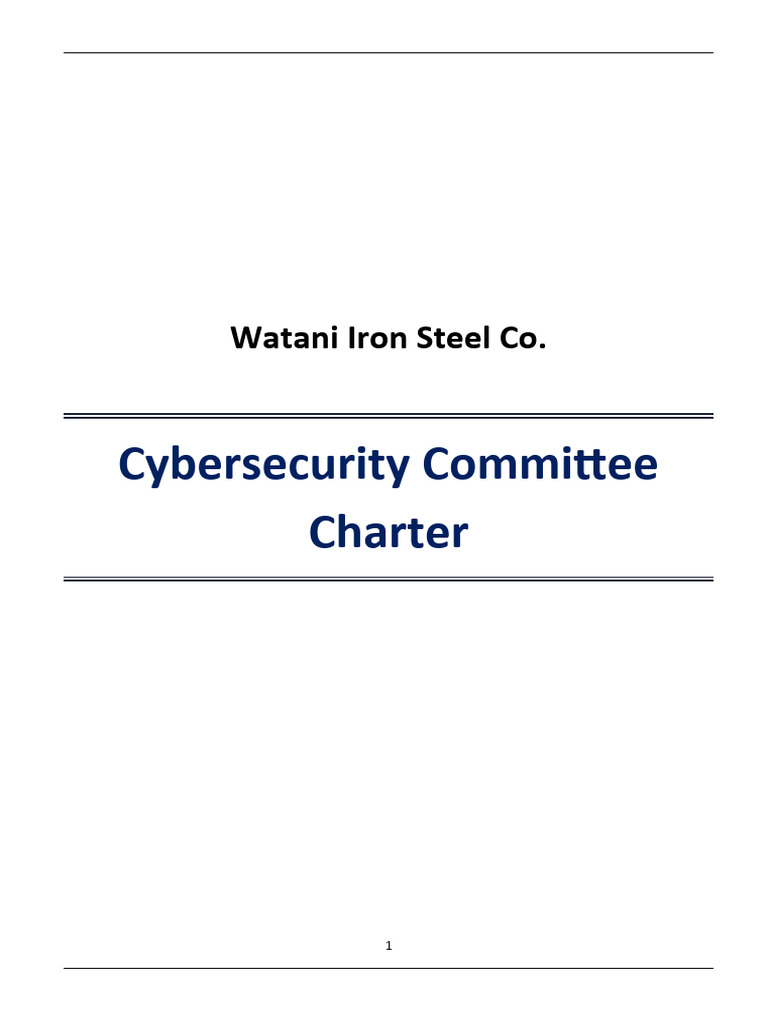 Watani-Cyber Security Committee Charter | PDF | Computer Security ...