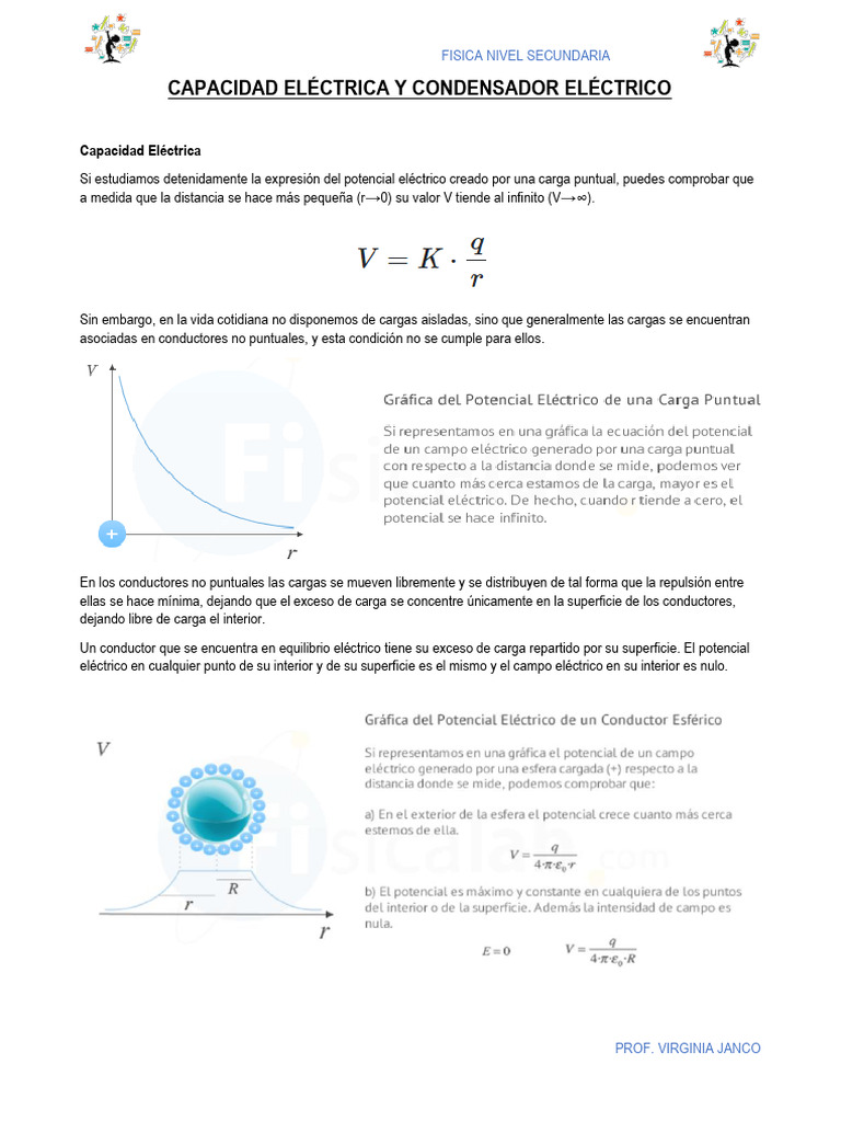 CAPACIDAD ELÉCTRICA Y CONDENSADOR ELÉCTRICO 6 Sec. | PDF | Capacidad | Condensador