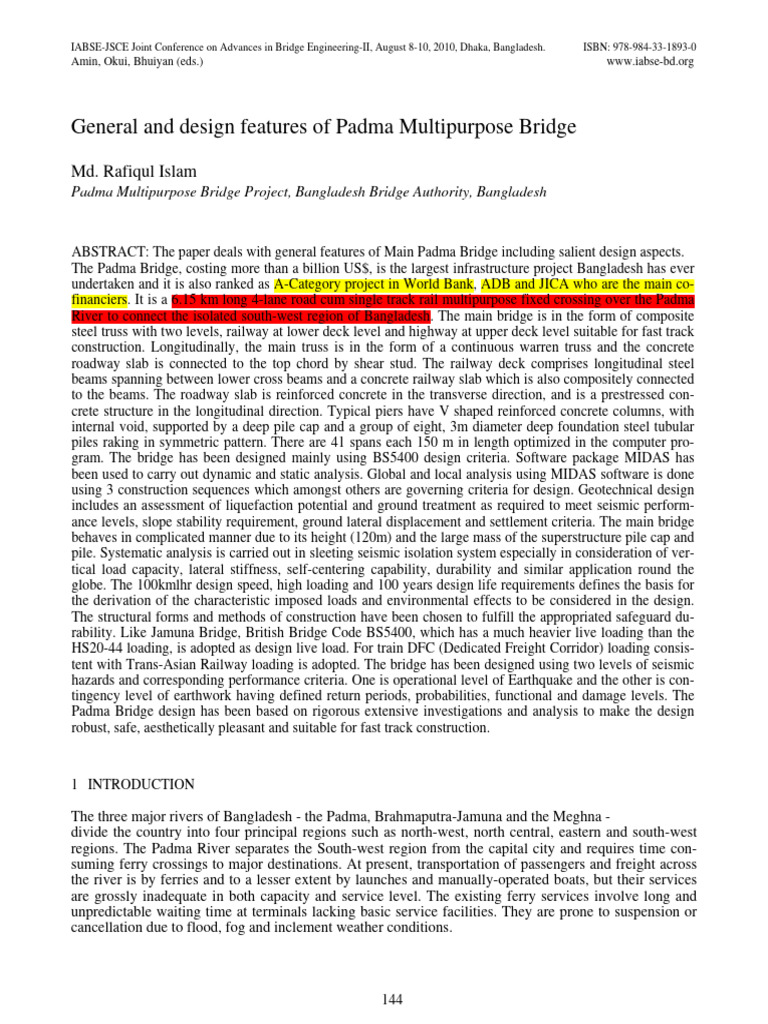 Padma Bridge | Download Free PDF | Truss | Earthquake Engineering