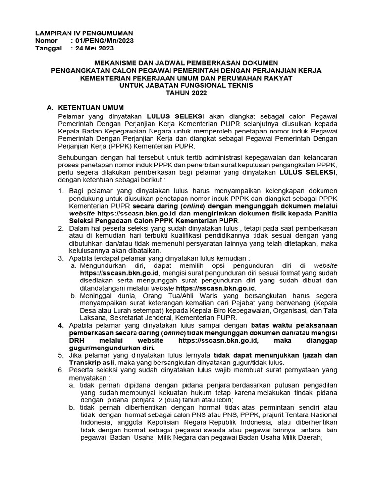 Patokan Berkas P3K PUPR | PDF