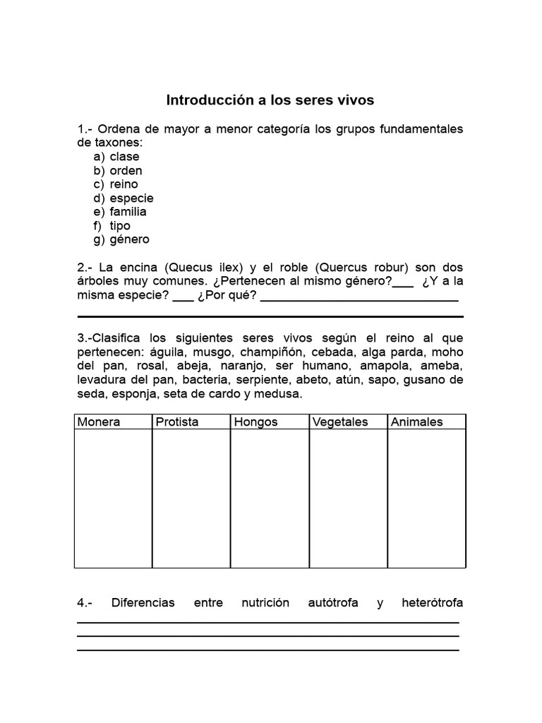 Introduccion A Los Seres Vivos | PDF
