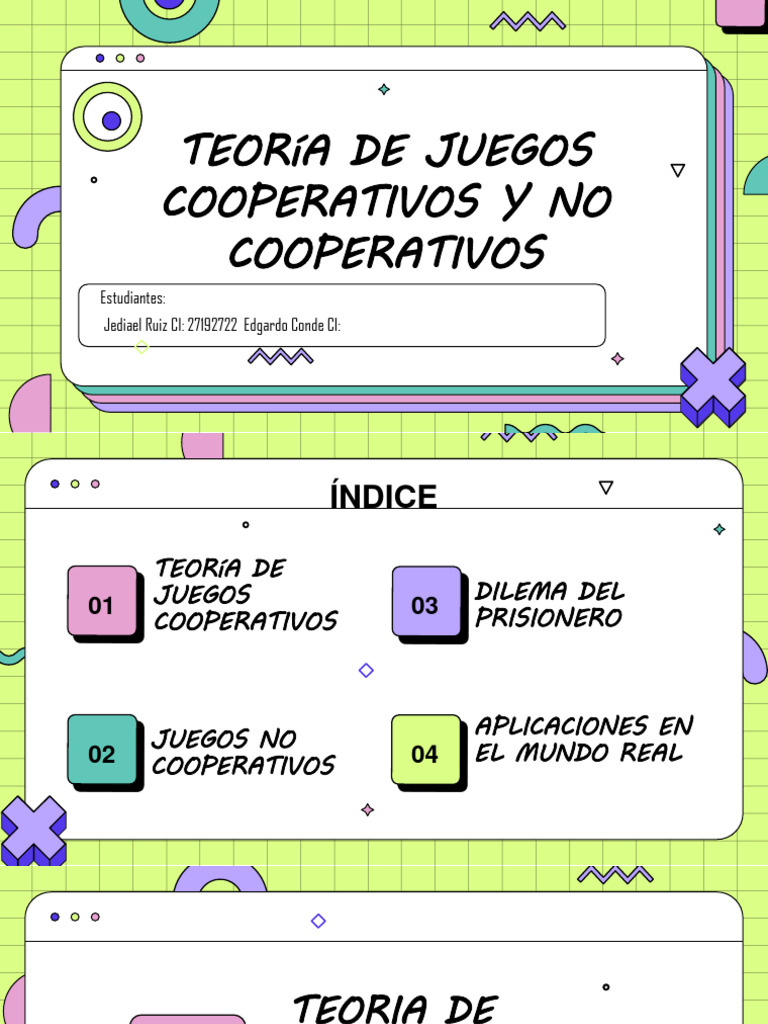 Juegos Cooperativos y No Cooperativos | PDF