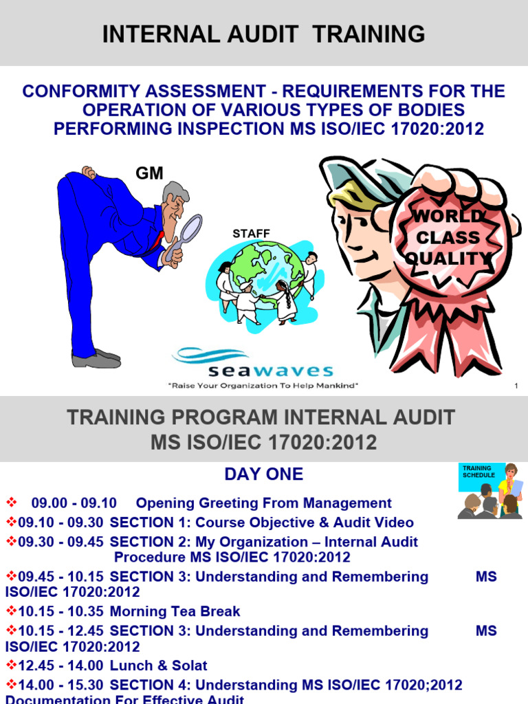 4.0 Internal Audit Training MS ISO IEC 17020 2012 | PDF | Audit | Internal Audit