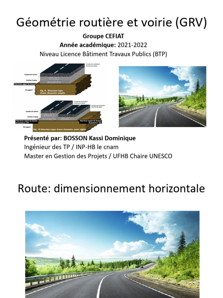 Géométrie Routière et Voirie (GRV) | PDF