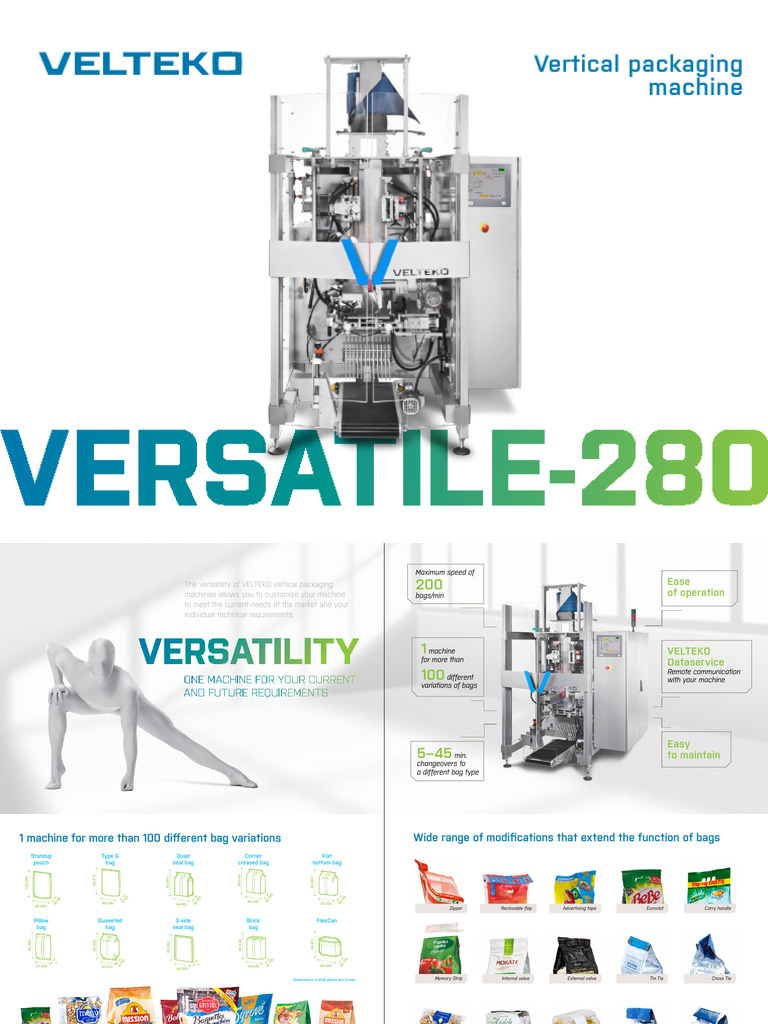 Datasheet Velteko Versatile 280 en 202005 | PDF | Manufactured Goods | Industrial Processes