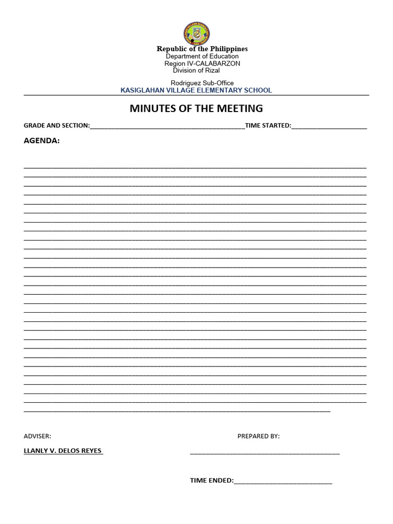 Hrpta - Minutes of The Meeting | PDF | Social Institutions | Philippines