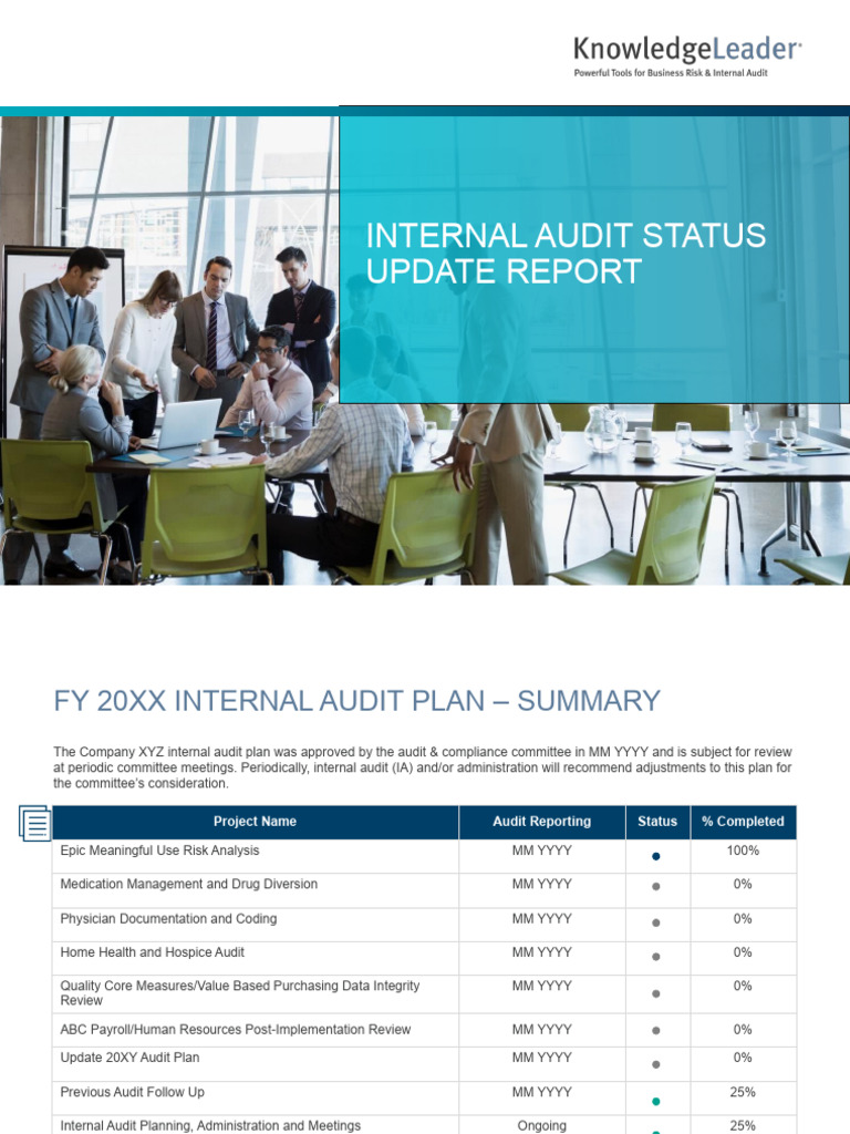 Internal Audit Status Update Report | PDF | Computer Security | Security