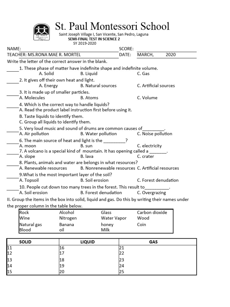 RONA - SemiFINALS Test (3rd-4th) | PDF | Water | Diarrhea