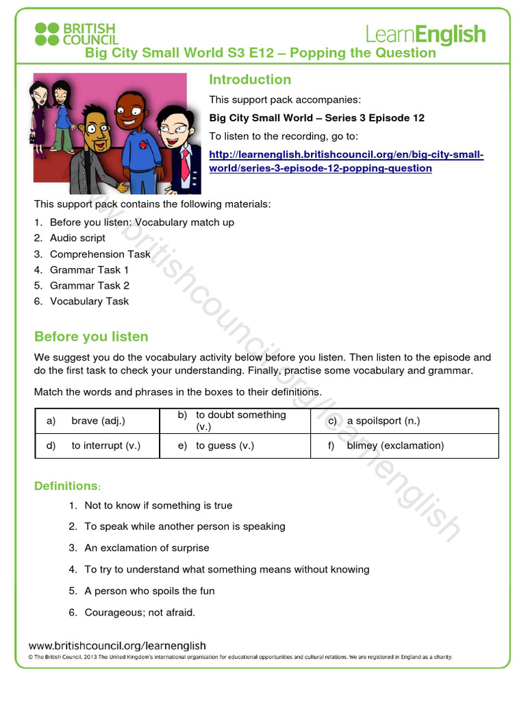 BCSW - S3E12 Support Pack | PDF