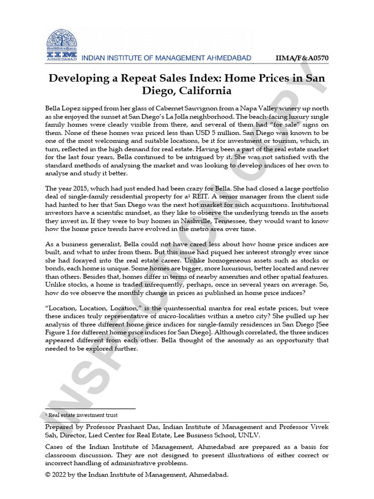 Developing Repeat Sales Index | PDF | Case–Shiller Index | Index ...
