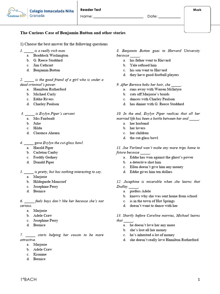 The Curious Case of Benjamin Button and Other Stories | PDF