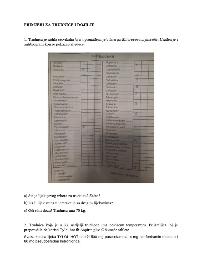 Primjeri Za Trudnice I Dojilje | PDF