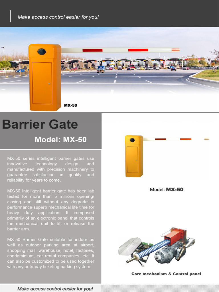 Barrier Gate MX 50 | PDF | Mains Electricity | Physical Sciences