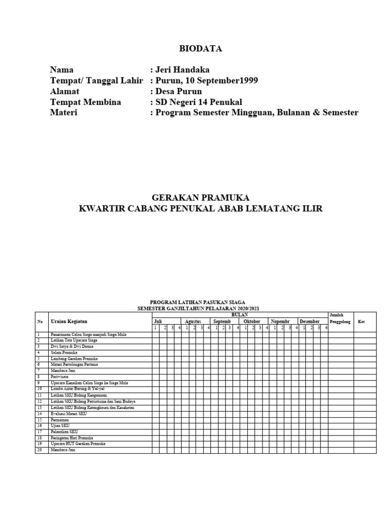 Program Latihan Siaga | PDF