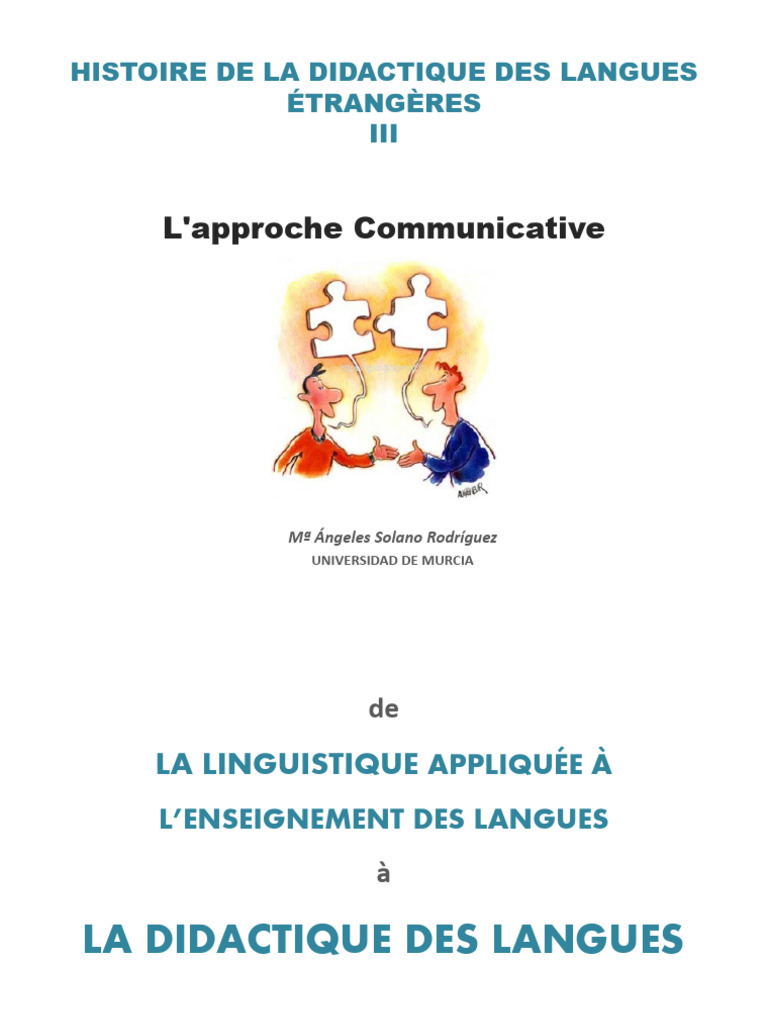 HISTOIRE DIDACTIQUE LE III. Approche Communicative | PDF