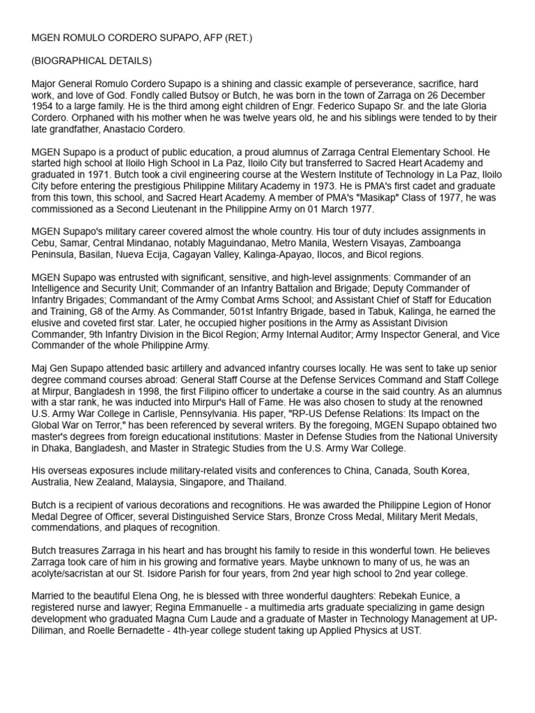 Bionote Example | PDF