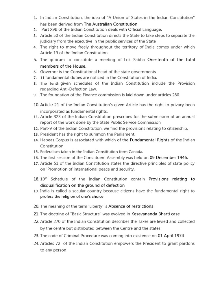 In Indian Constitution | PDF | Constitution | Common Law