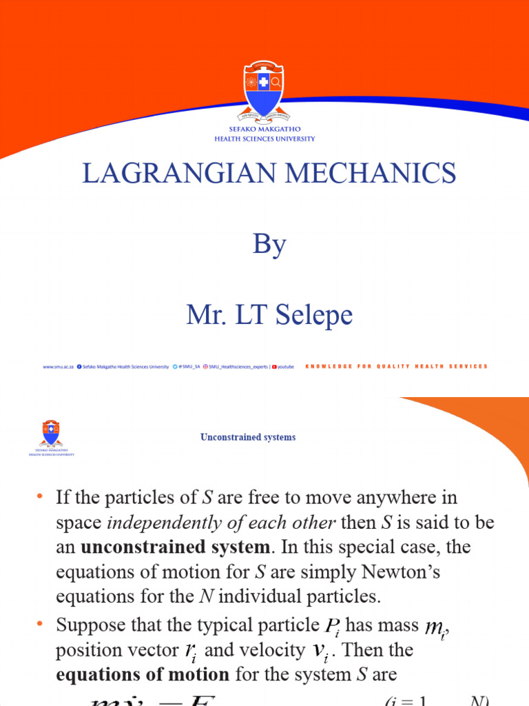 Lagrangian Mechanics 3 | PDF Lagrangian Mechanics 3 | PDF