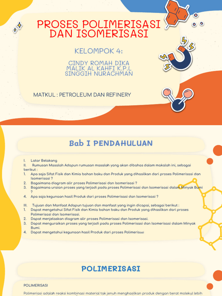 Proses Polimerisasi Dan Isomerisasi Kelompok 3 | PDF