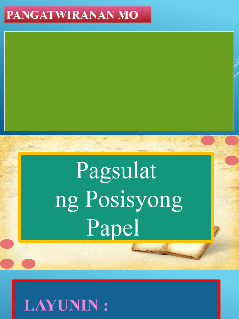 Pagsulat NG Posisyong Papel | PDF