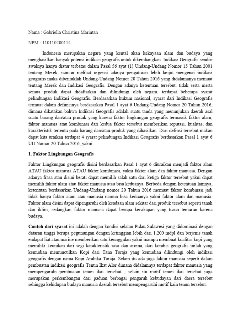 Indikasi Geografis di Indonesia | PDF | Bisnis | Teknologi & Rekayasa