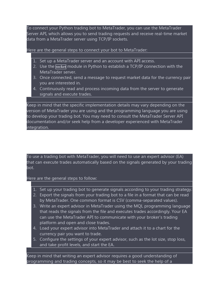 Use Python With Metatrader | PDF
