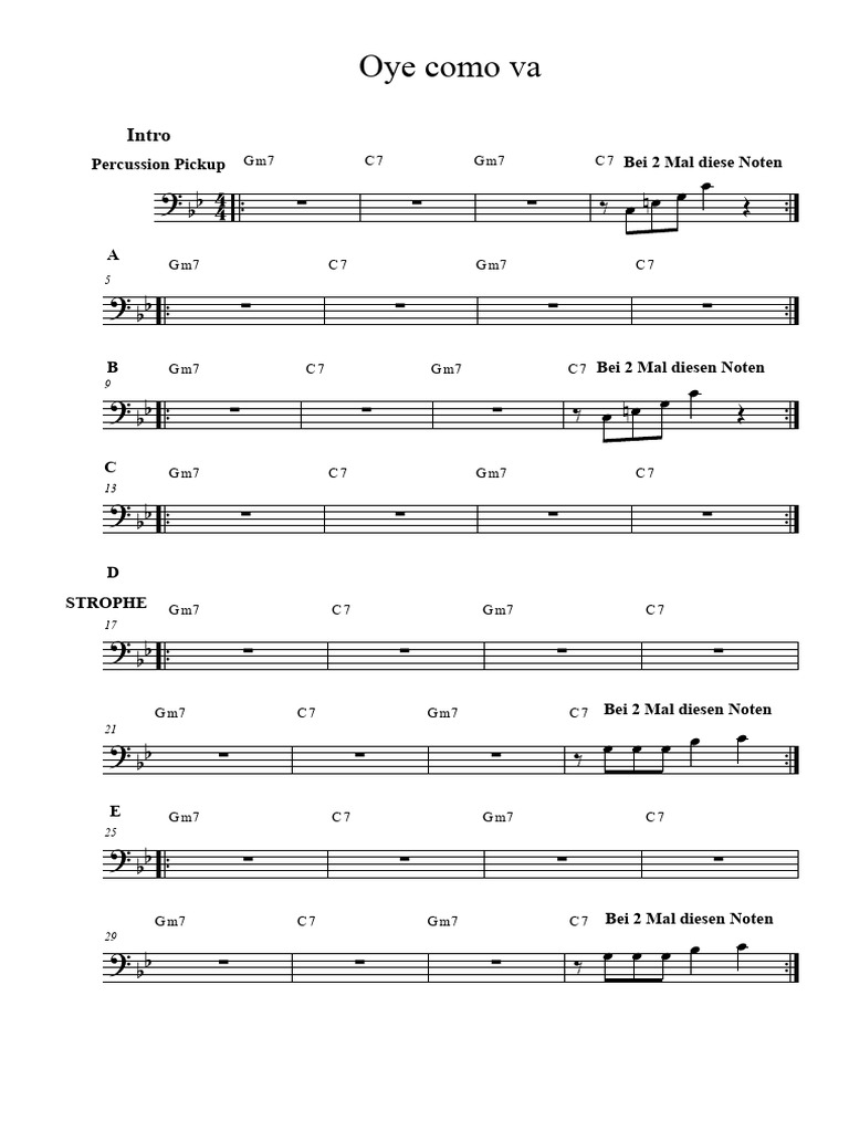 Oye Como Va BAND | PDF