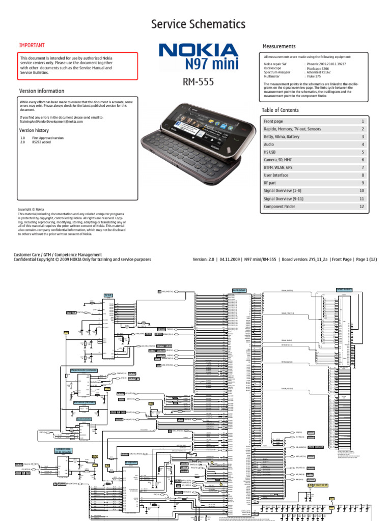 Nokia n97 Mini rm-555 Service Schematics v2 | PDF | Computing ...