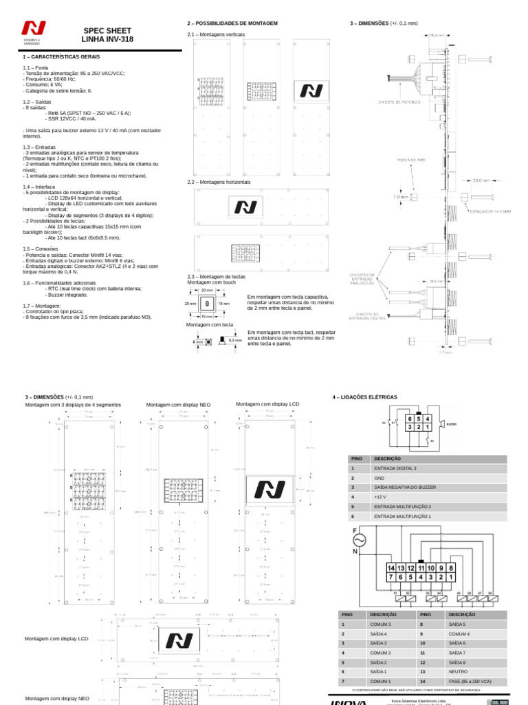 Spec Sheet Inv-318 | PDF
