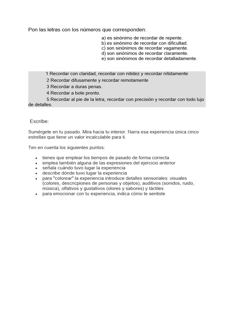 Ejercicios Del Cortometraje Mas Alla Del Dinero | PDF | Artes del ...