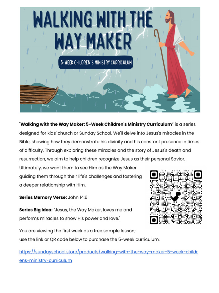 Waymaker Sample Lesson The Sunday School Store | PDF | Self-Improvement ...