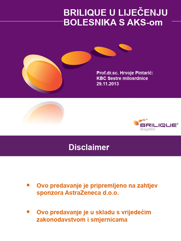 Brilique hospitalna prezentacija Pintaric | PDF