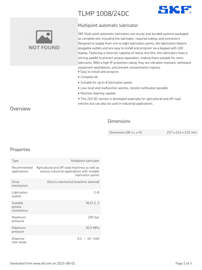 SKF TLMP 1008 - 24DC Specification | PDF | License | Websites