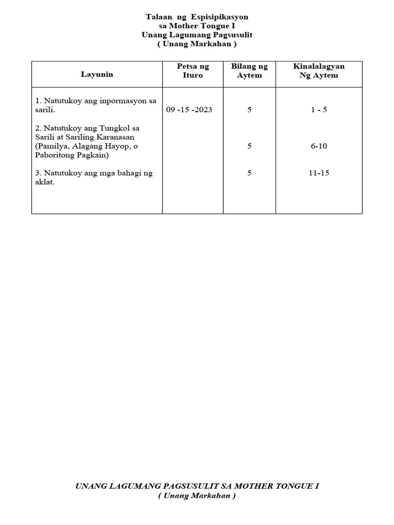 First Summative Test 1st Pdf 2934